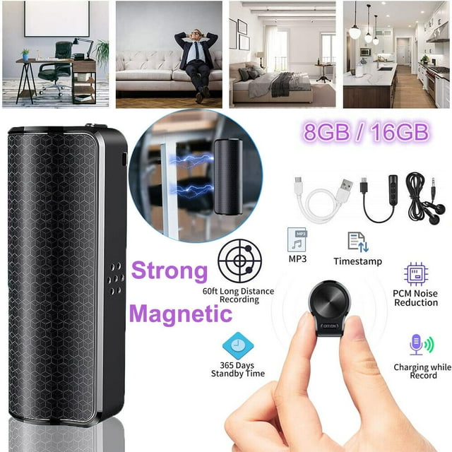 Voice Recorder 8G Magnetic Digital Audio Recorder Device Activated ...