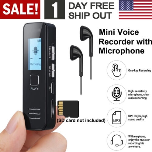 Voice Recorder Digital Audio Recorder Device Activated Sound Tape ...