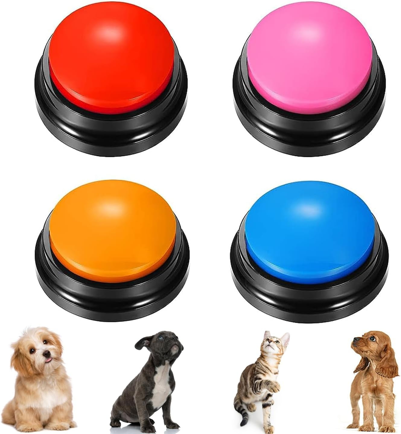 Voice Recording Button 4 Color, Dog Buttons for Communication Pet ...