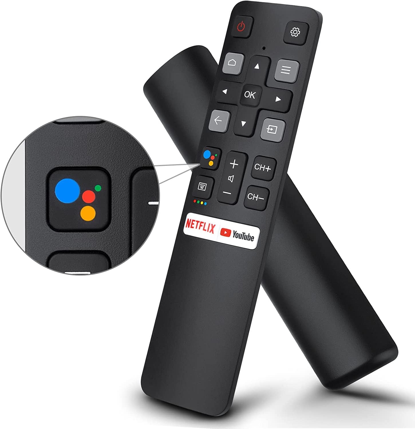 Voice Remote Control for TCL Android TV, Replacement Remote RC802V for ...