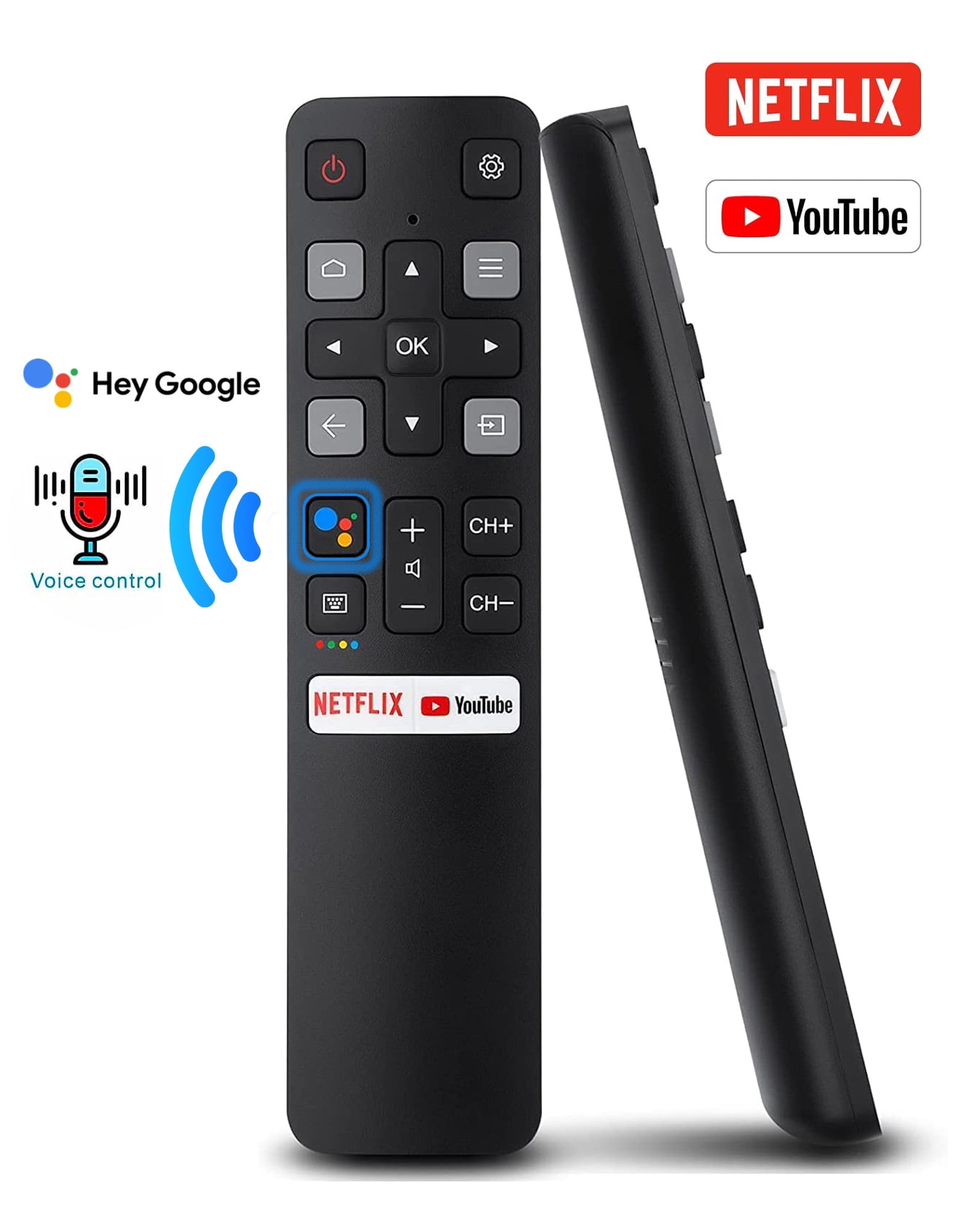 Netflix Prime Video Remote Genuine TCL Smart TV Voice Remote Control ...