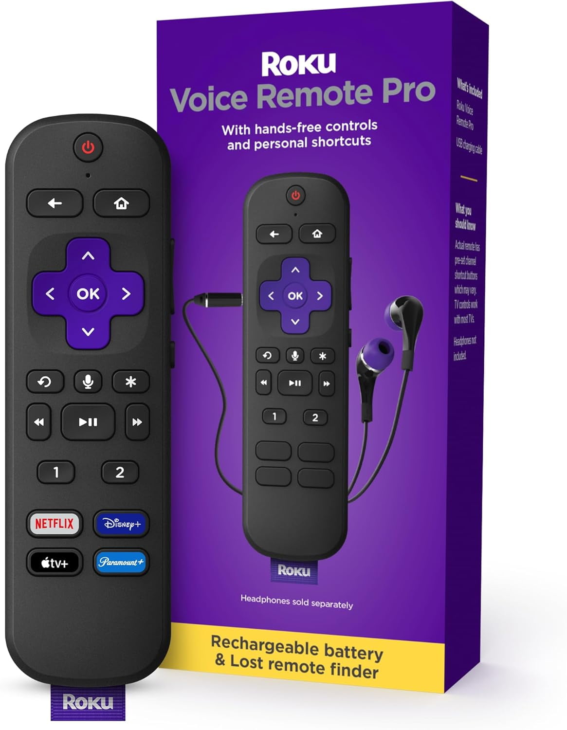 Voice Remote Pro | Rechargeable with Hands-free Controls, Headphone ...