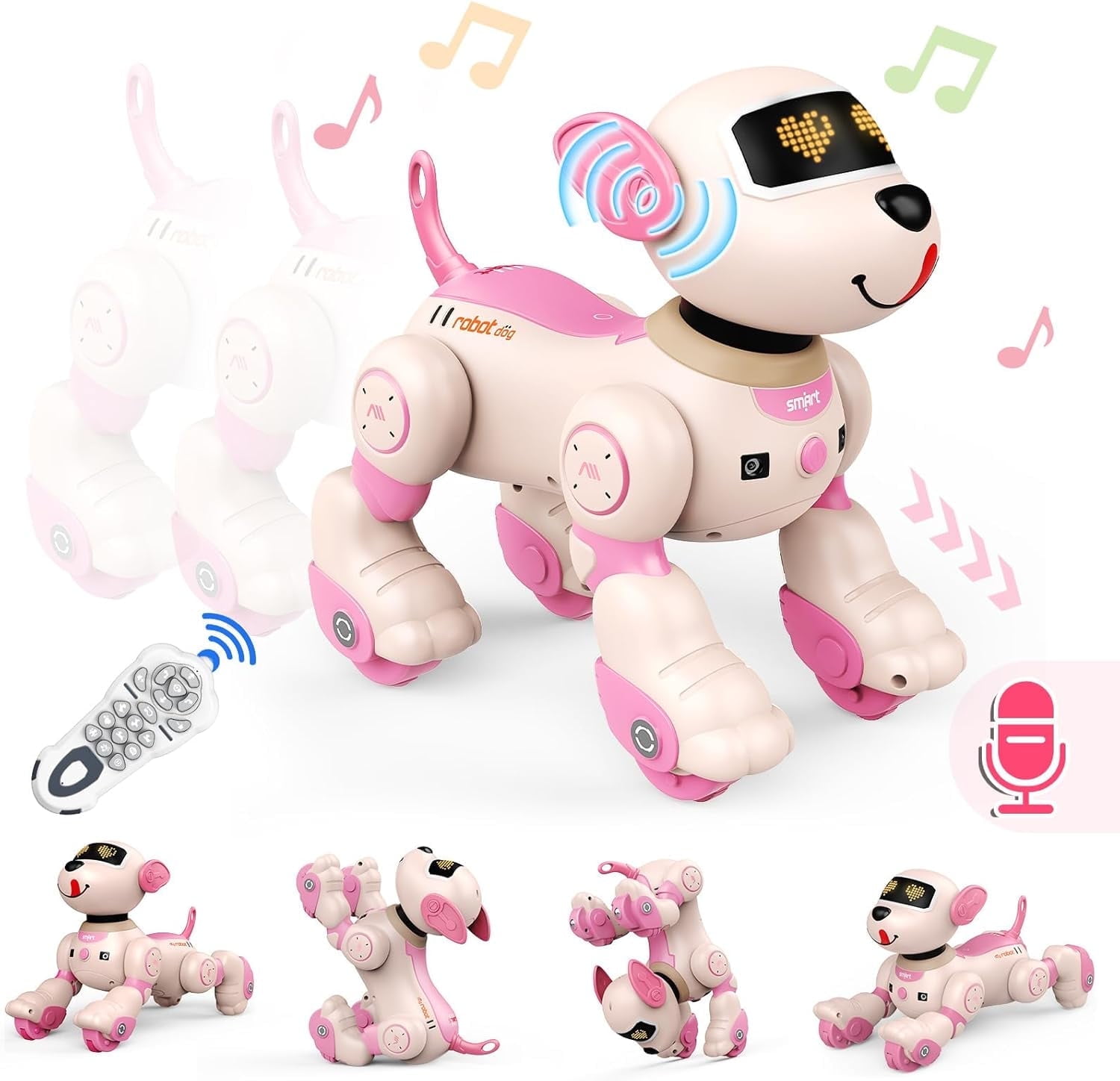Voice Robot Dog Toys for Kids Smart Stunt Robots Pet for 3-10 Year Old ...