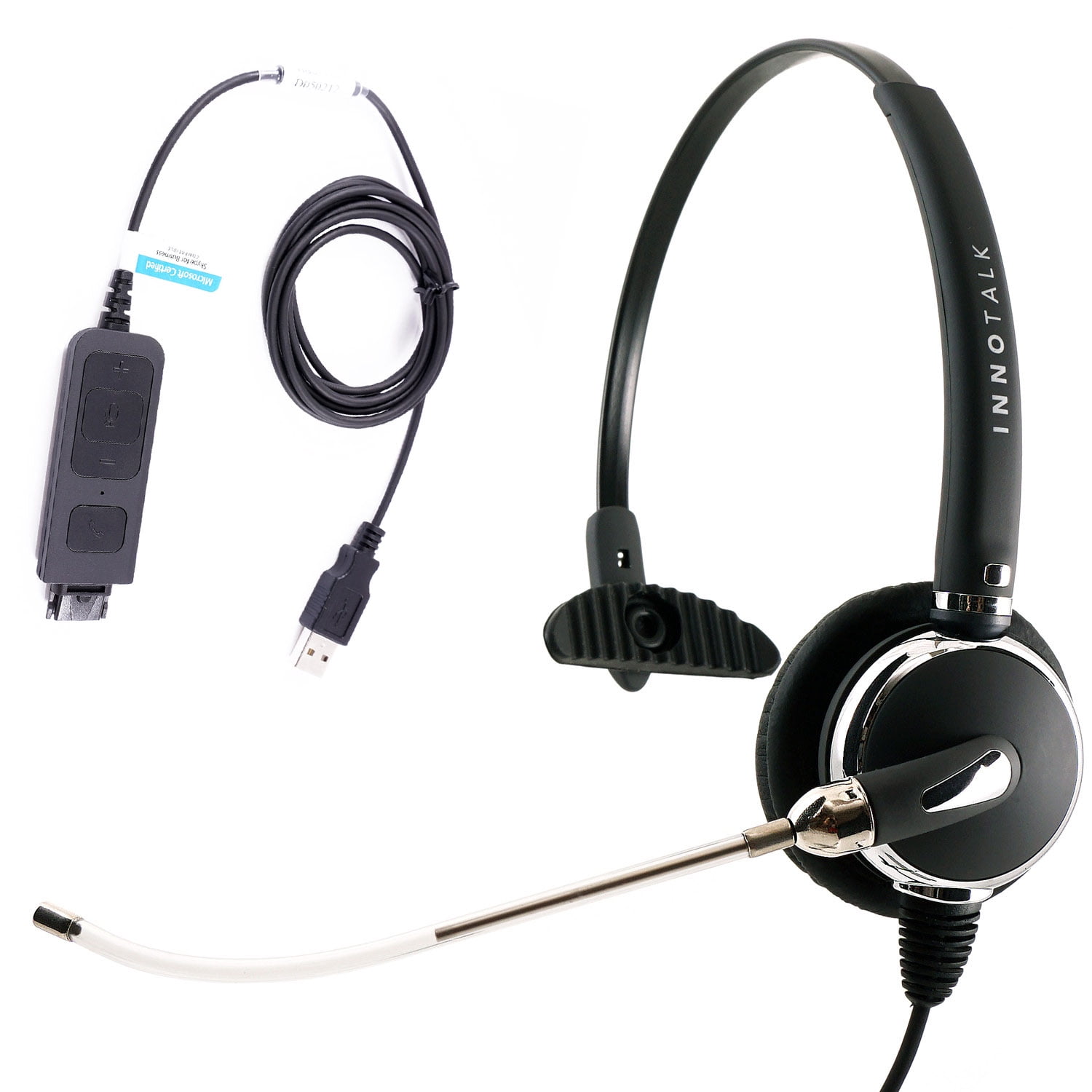 Voice Tube Microphone Plug N Play Monaural Computer Headset with ...