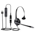 VoiceJoy USB Plug Corded Headphone Call Center Noise Cancelling Headset ...