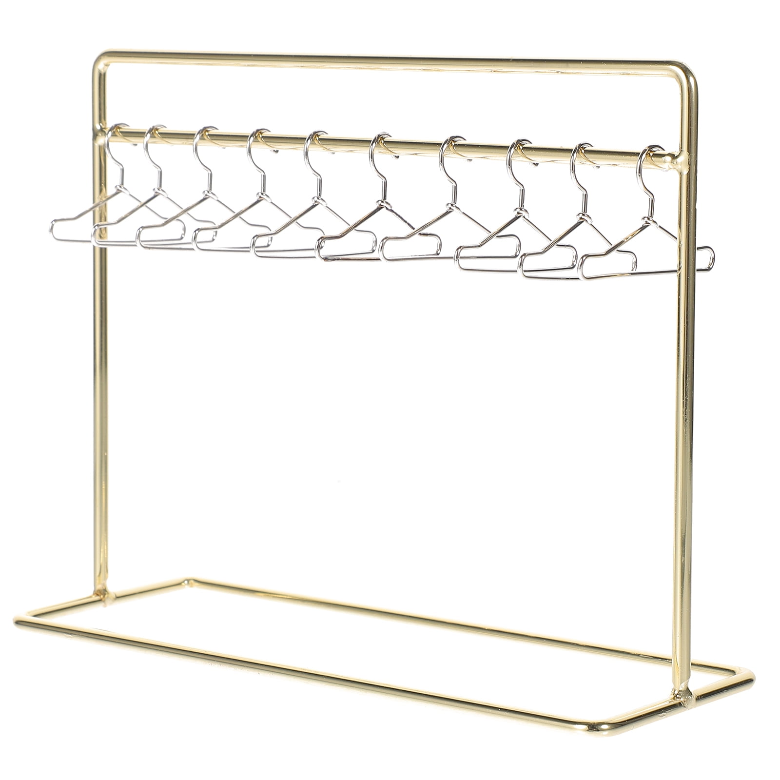 Voiceine 1 Set Doll Apparel Hangers Miniature Clothes Rack Doll Clothes ...