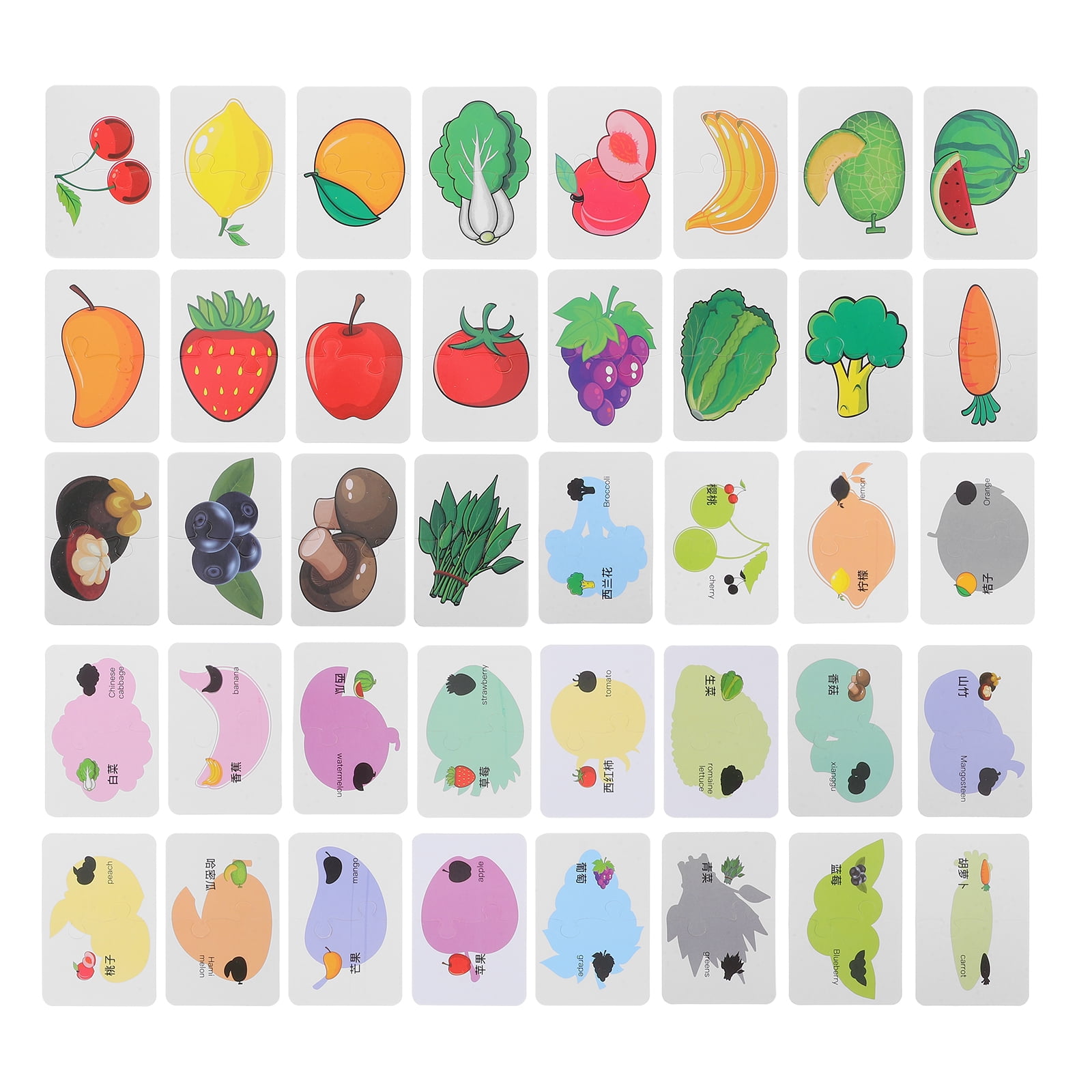 Voiceine 1 Set Kids Learning Flashcards Fruit and Vegetable Sorting ...