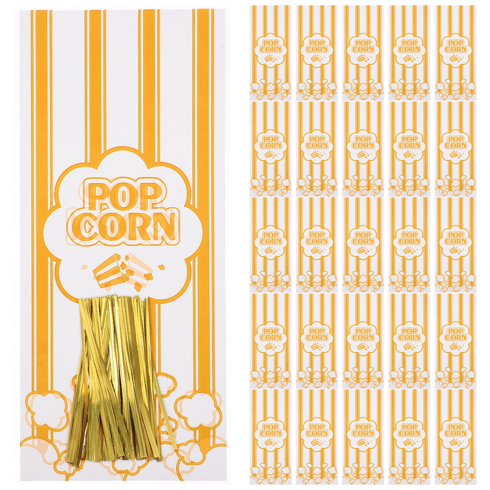 Voiceine 100pcs Popcorn Bags Plastic Popcorn Treat Bags Candy Bags ...