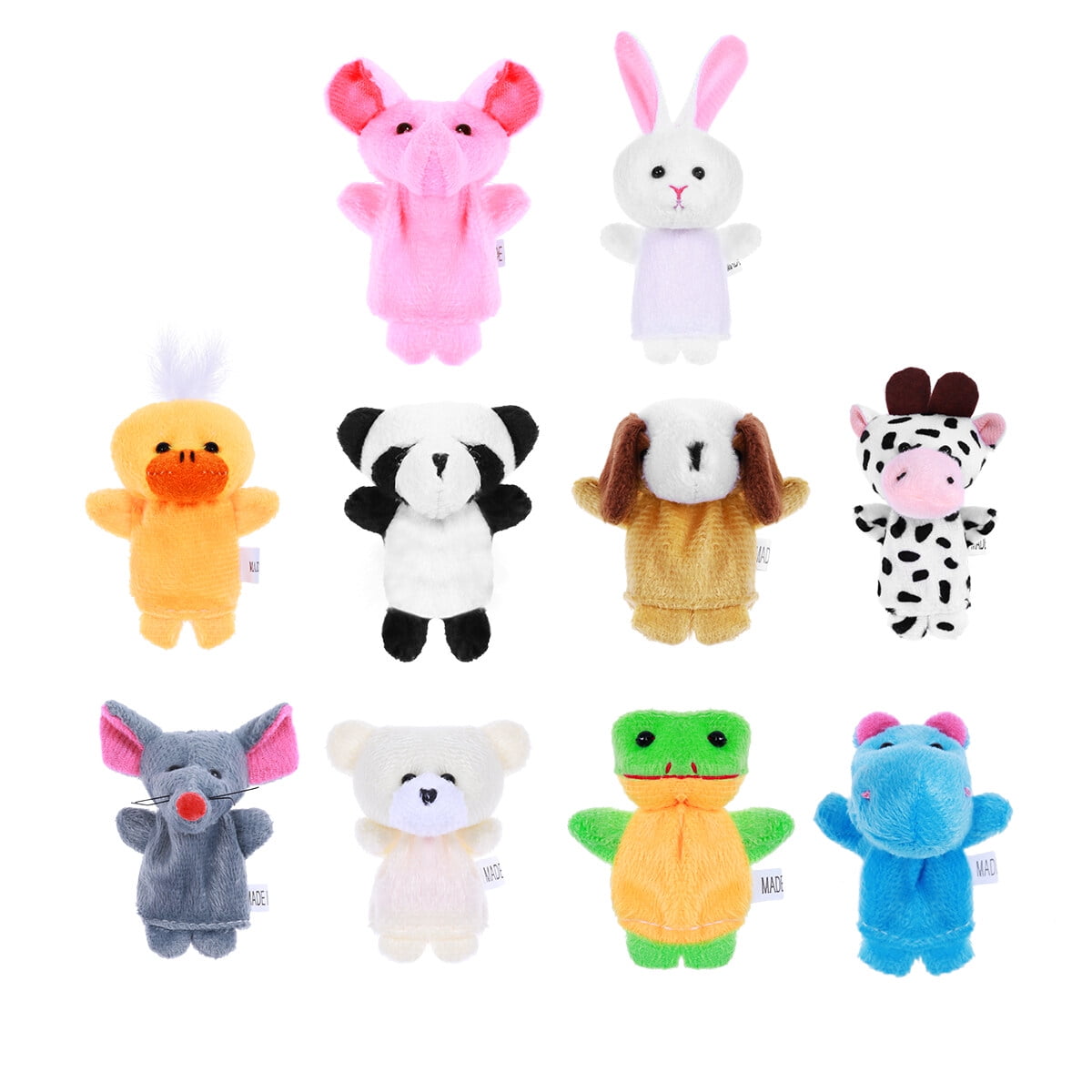 Voiceine 10pcs Cartoon Finger Puppets Plush Dolls Props for Toddlers ...