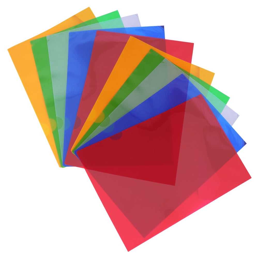 Voiceine 10pcs Document Folders A4 Plastic File Folders Clear Colored ...