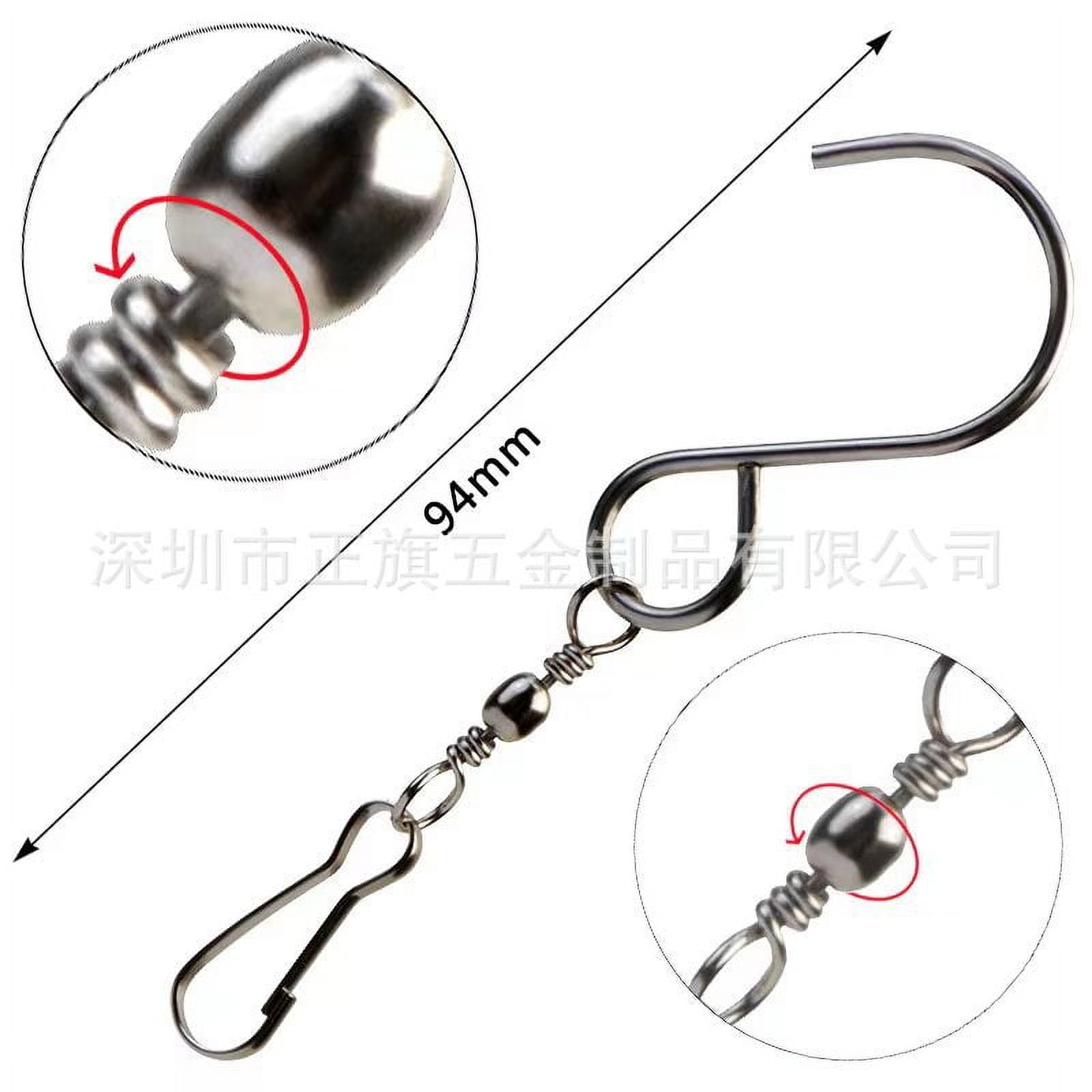 Voiceine 10pcs Smooth Spinning Clip Swivels Hook Wind Spinner Hooks ...