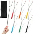 Voiceine 12pcs Telescoping BBQ Forks Stainless Steel Grill Forks Barbecue Roasting Forks ...