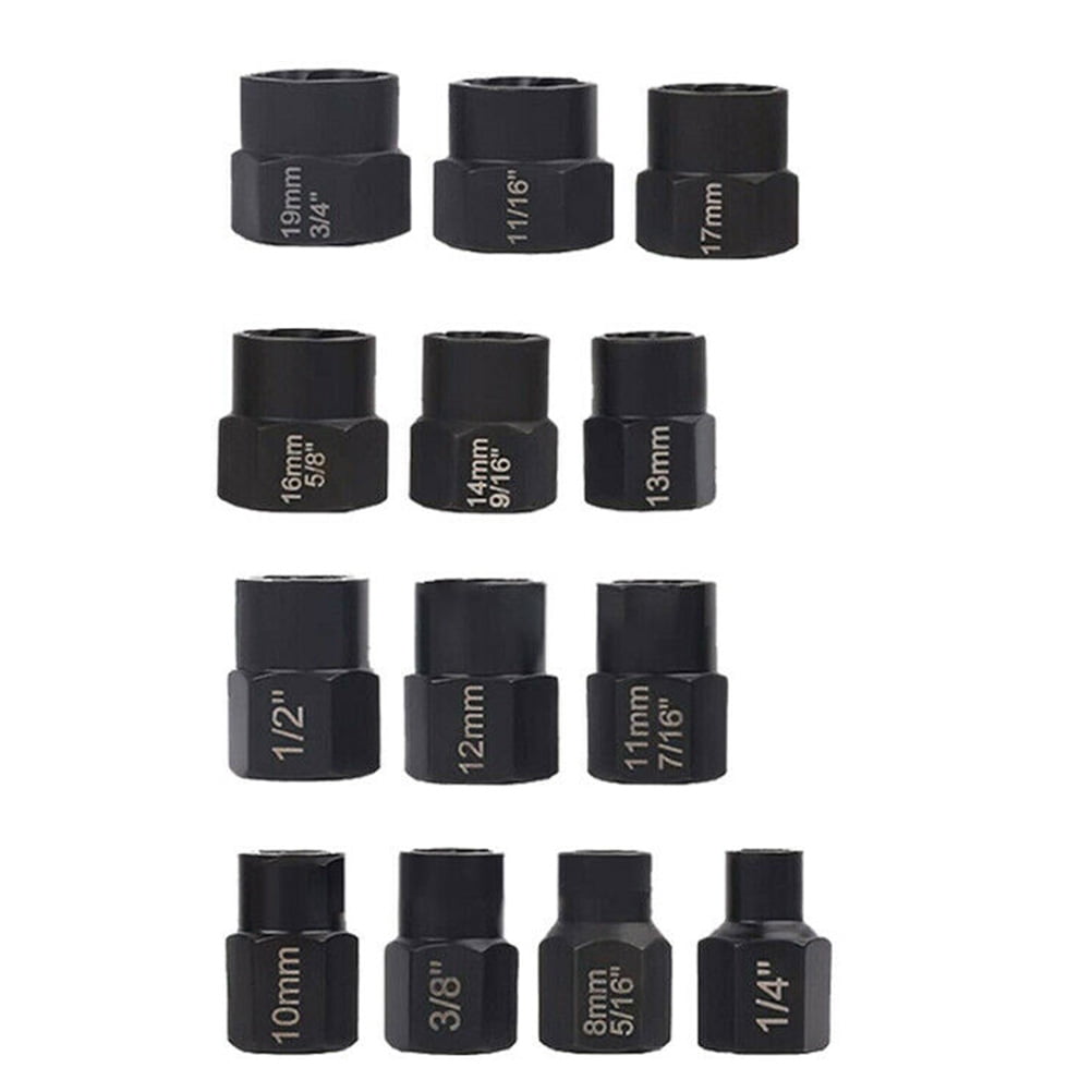 Voiceine 13pcs Damaged Bolt Nut Remover Set Nut Extractor Socket Bolt ...