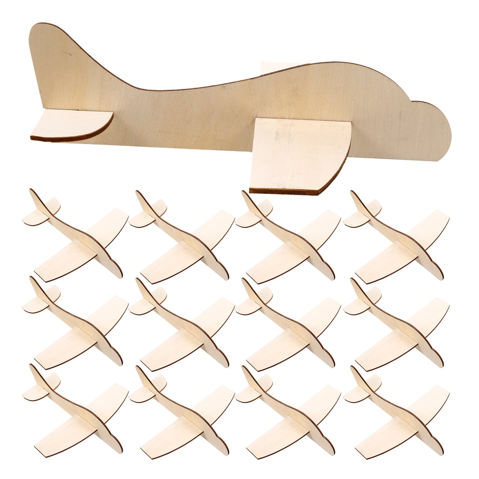 Voiceine 24pcs Blank Wooden Airplane Unfinished Small Graffiti Airplane ...