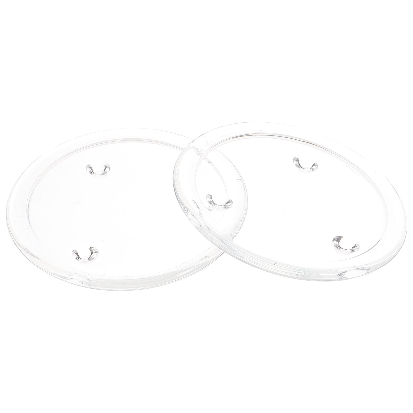 Voiceine 2Pcs Clear Plate Round Glass Pillar Holder Trays Tealight ...