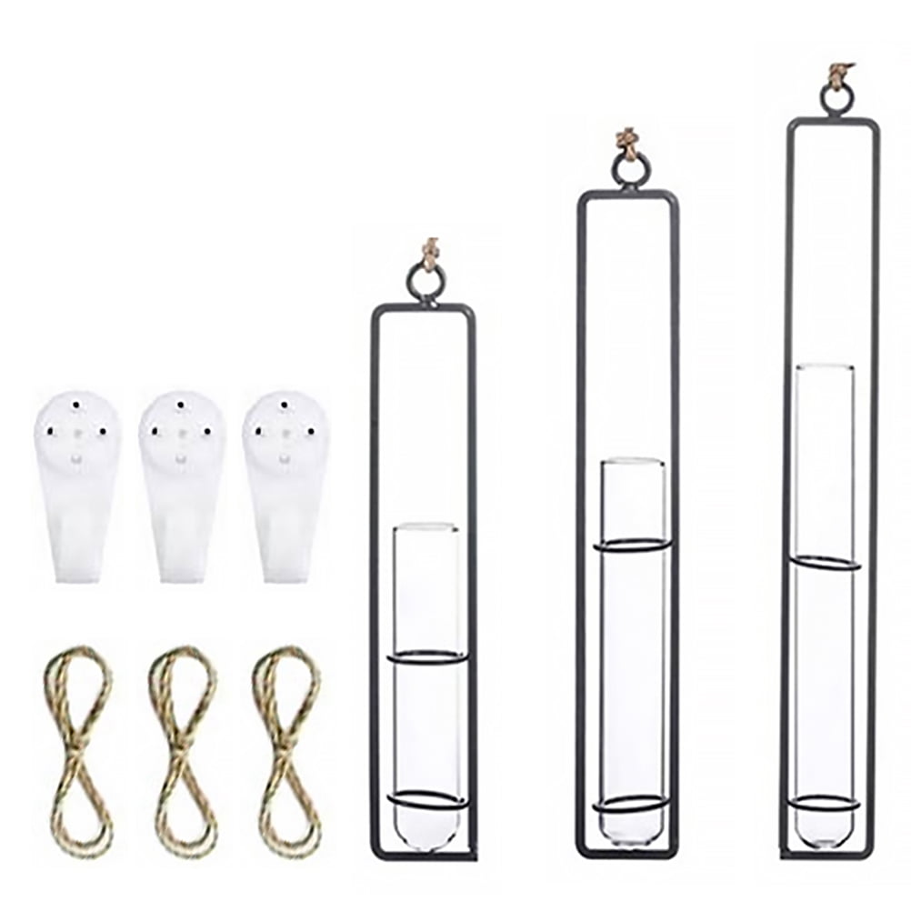 Masteelf 3 Kits Glass Hanging Planter Terrarium Iron Art Hydroponic ...