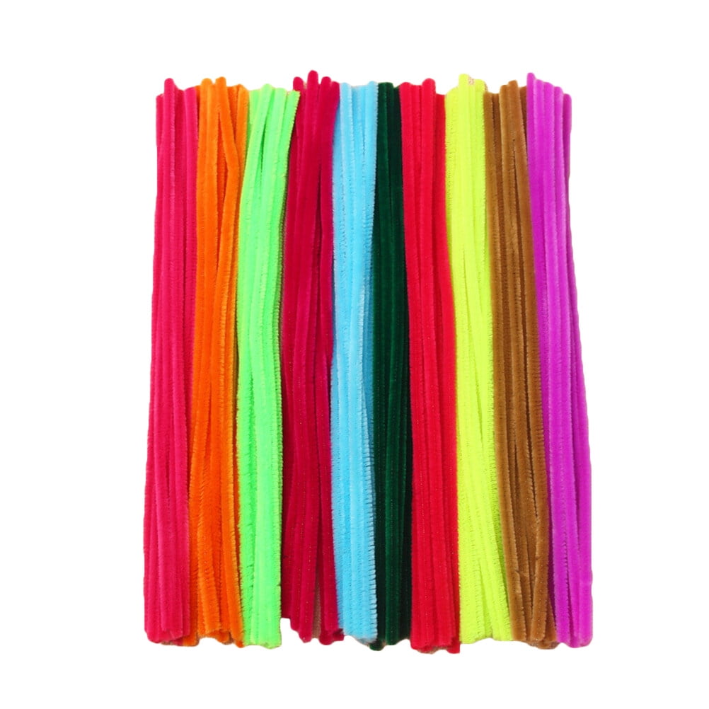 Voiceine 300PCS Assorted Colors Pipe Wire Plush Rods DIY Crafts ...