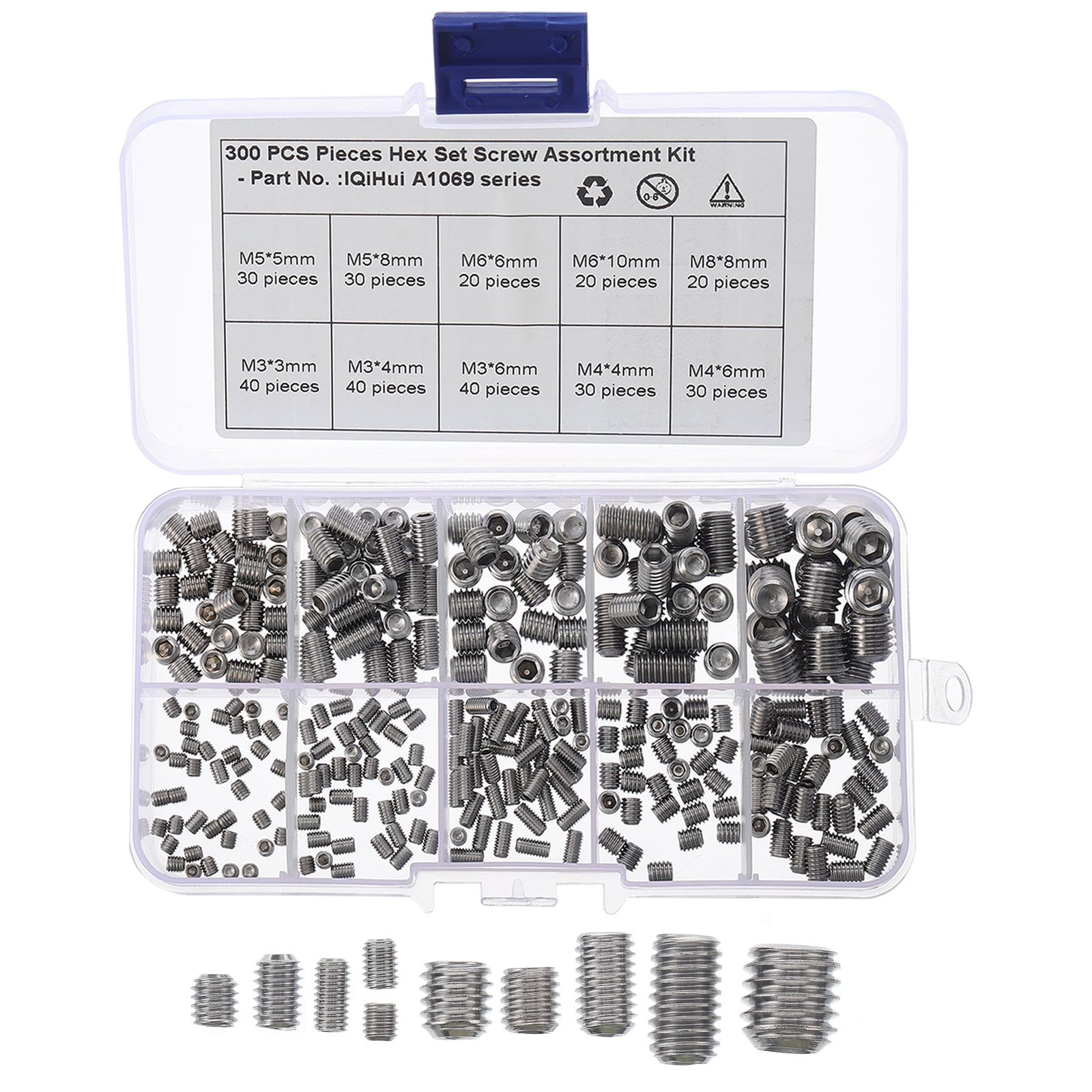 Voiceine 300pcs Stainless Steel Hex Allen Socket Set Screw Assortment Kit Socket Set - Walmart.com