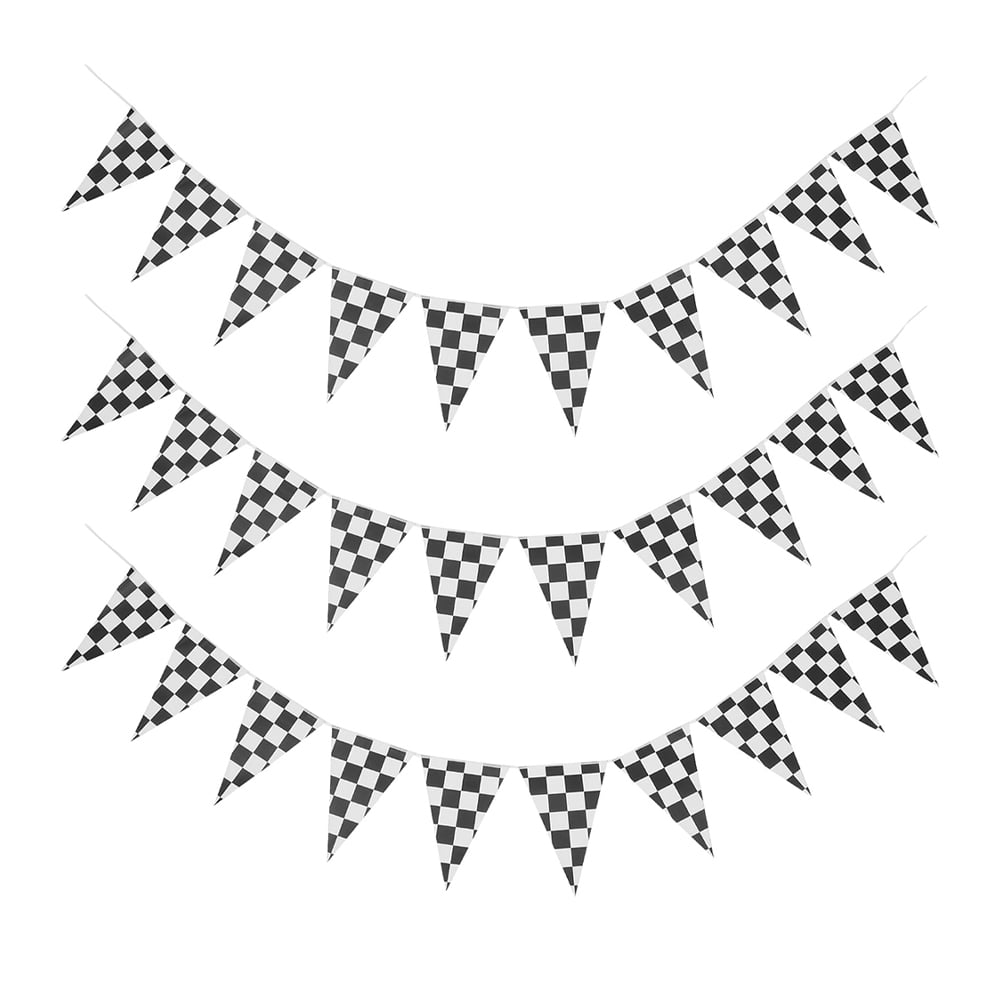 Voiceine 3PCS Black and White Checkered Flag Banner Racing Flags Race ...