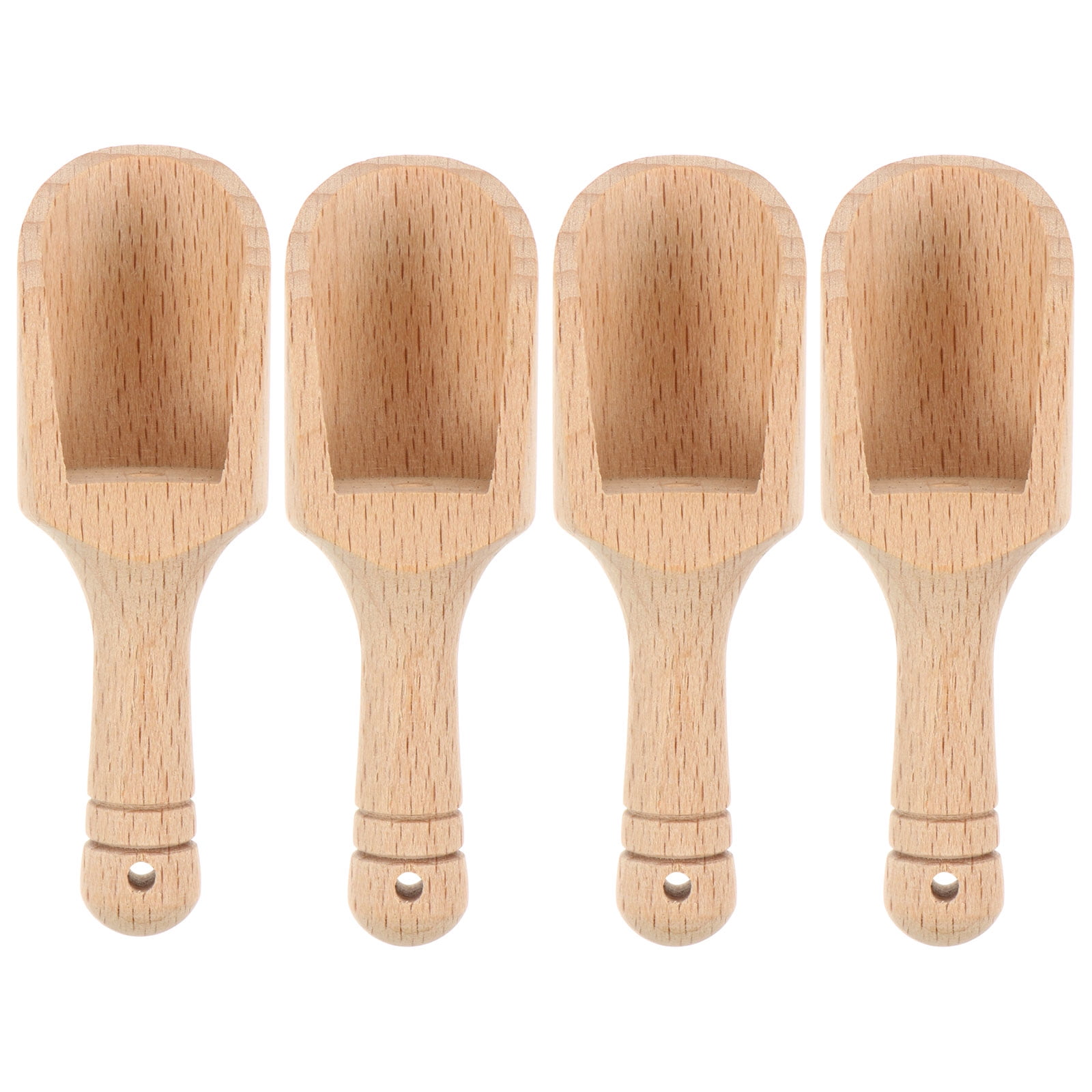 Voiceine 4pcs Wooden Scoop Spoons Salt Spoons Honey Coffee Tea Sugar ...