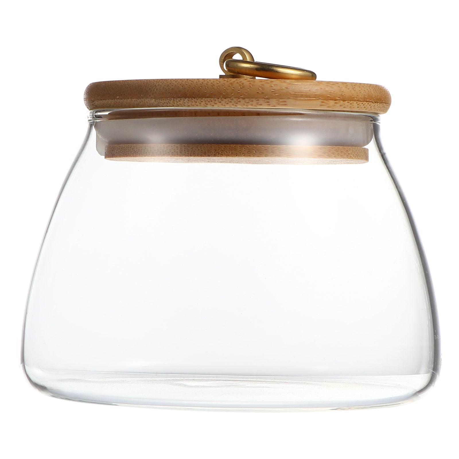 Voiceine 500ML Glass Jar with Wooden Lid Airtight Storage Container ...