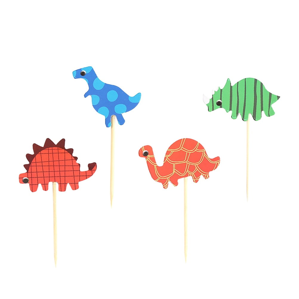Voiceine 72pcs/set Cake Toppers Dinosaur Cartoon Cupcake Picks Toppers ...