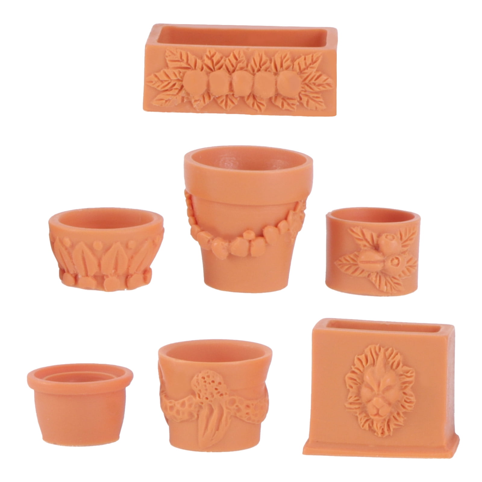 Voiceine 7pcs 1: 12 Miniature Flower Pots Planter Pots Miniature Garden ...