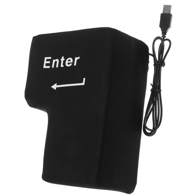 Voiceine Big Enter Key Throw Pillow With Usb Office Stress Relief Tool