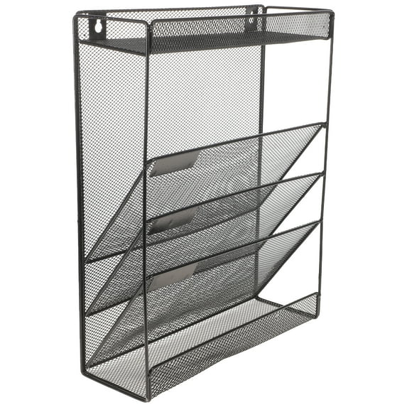 Voiceine Metal Wall Rack Mesh Wall File Holder Office Magazine Rack ...