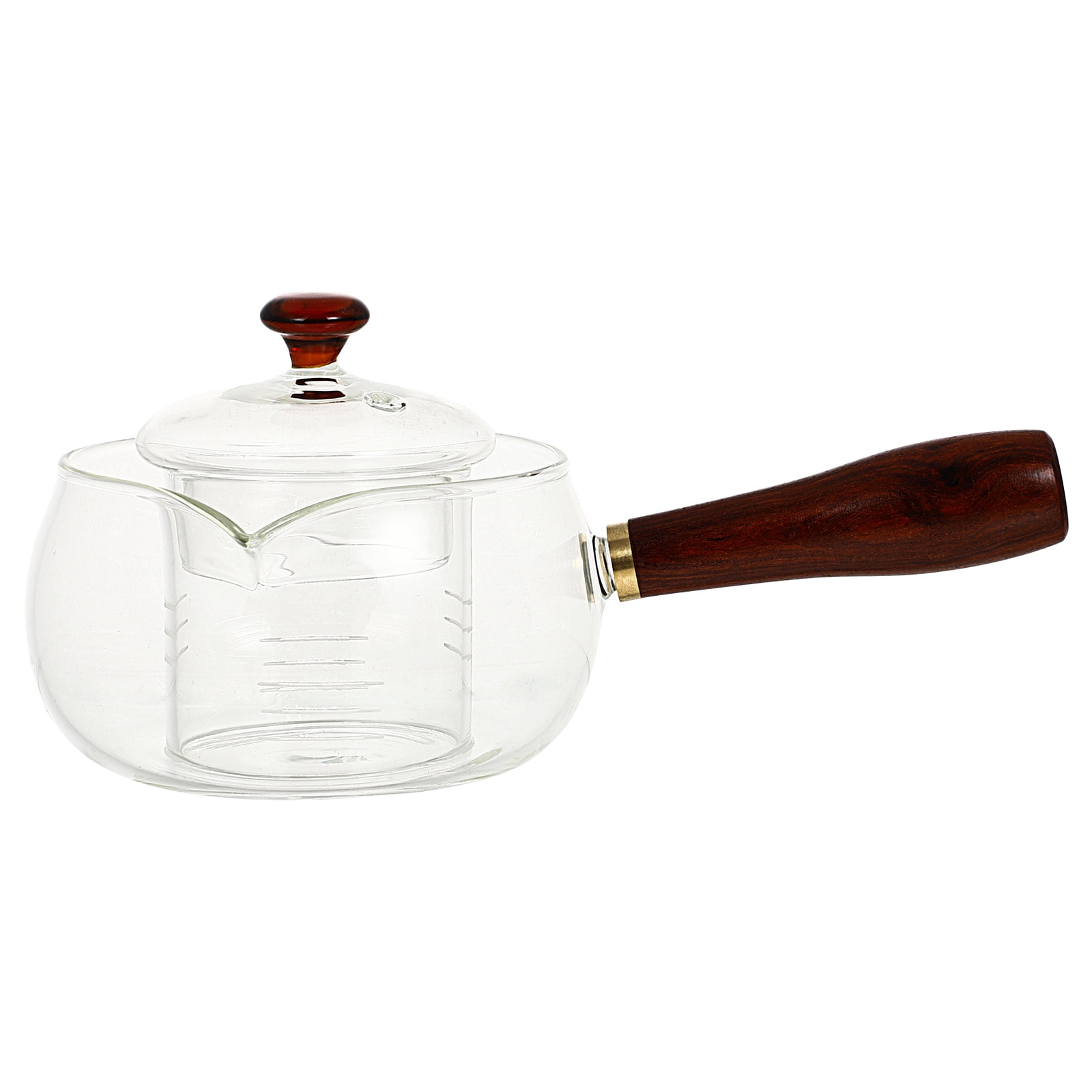 Voiceine Rotatory Teapot Wooden Handle Teapot Glass Tea Steamer ...