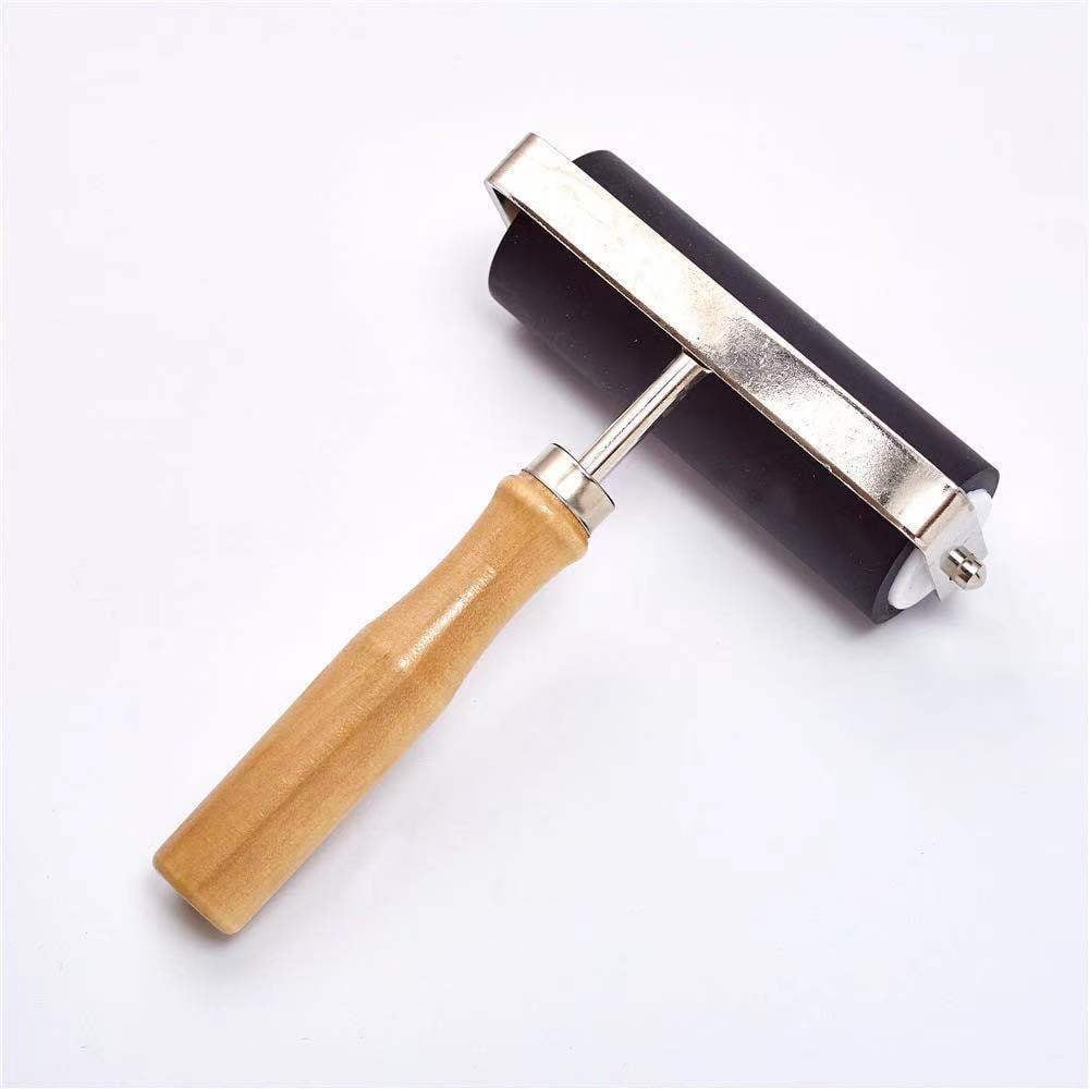 Rubber Roller with Wooden Handle for Printmaking DIY Art Craft Tool ...