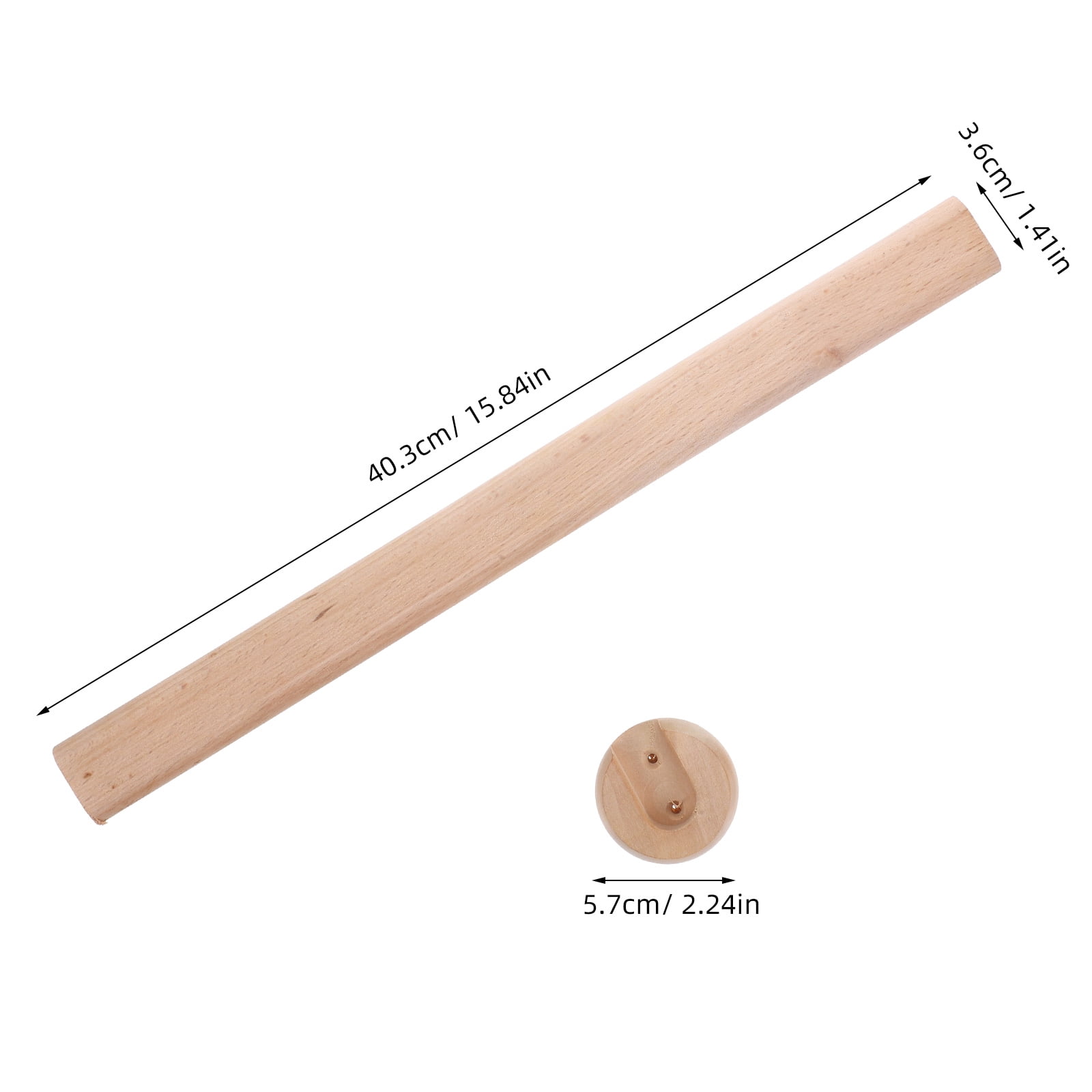 Voiceine Wooden Closet Rod for Hanging Clothes Closet Hanging Pole with ...
