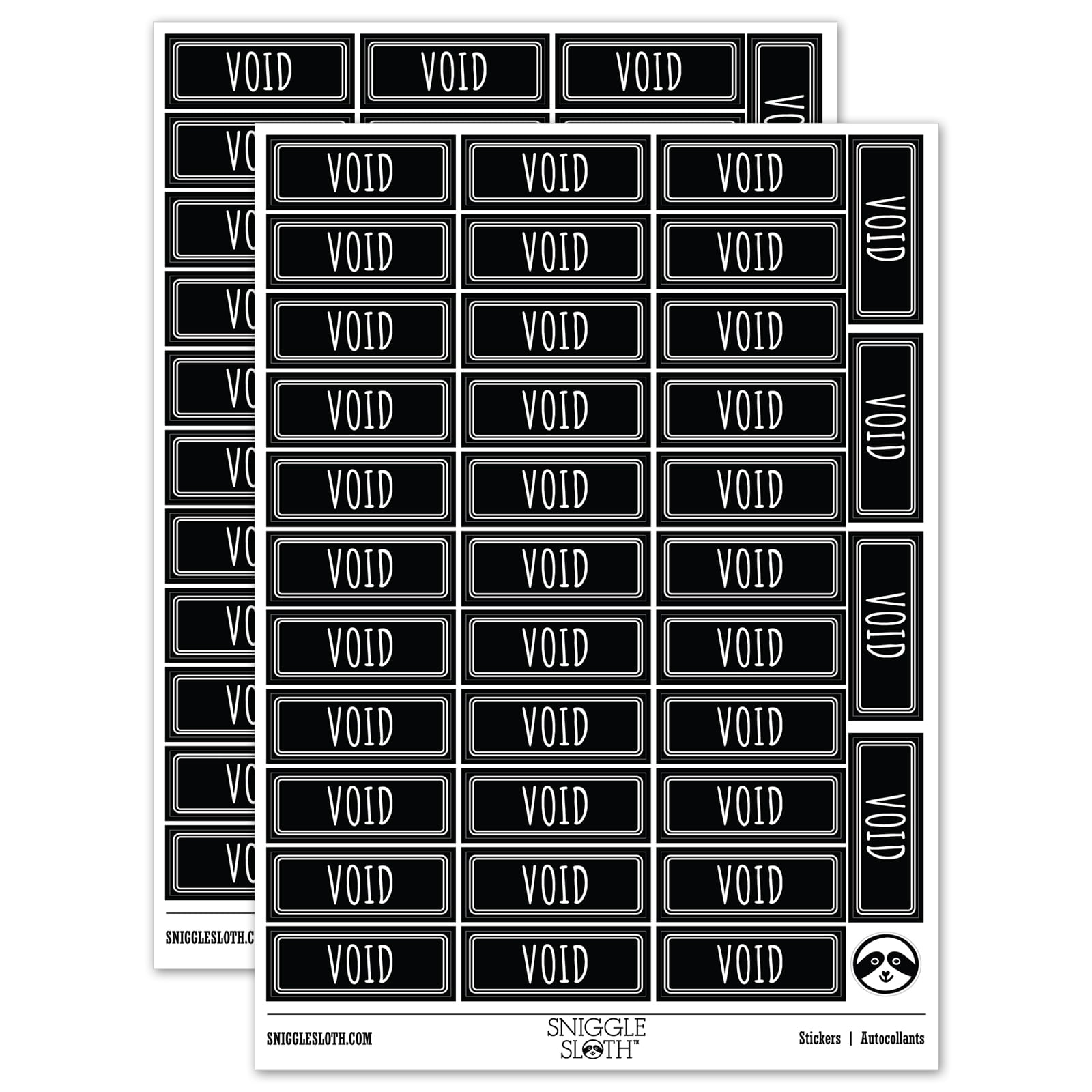 Void Double Line Border Sticker Set - Black - Matte Finish - 1.5" Small ...