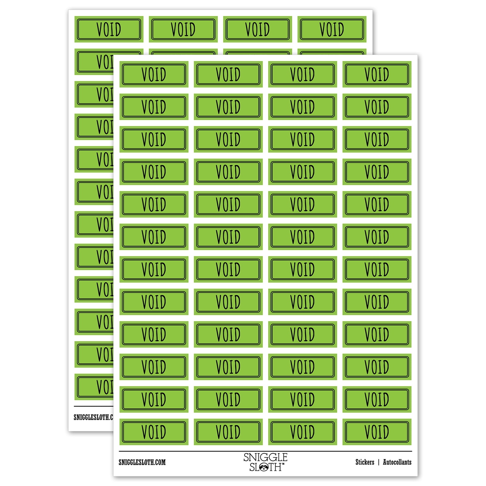 Void Double Line Border Sticker Set - Light Green - Gloss Finish - 1.25 ...