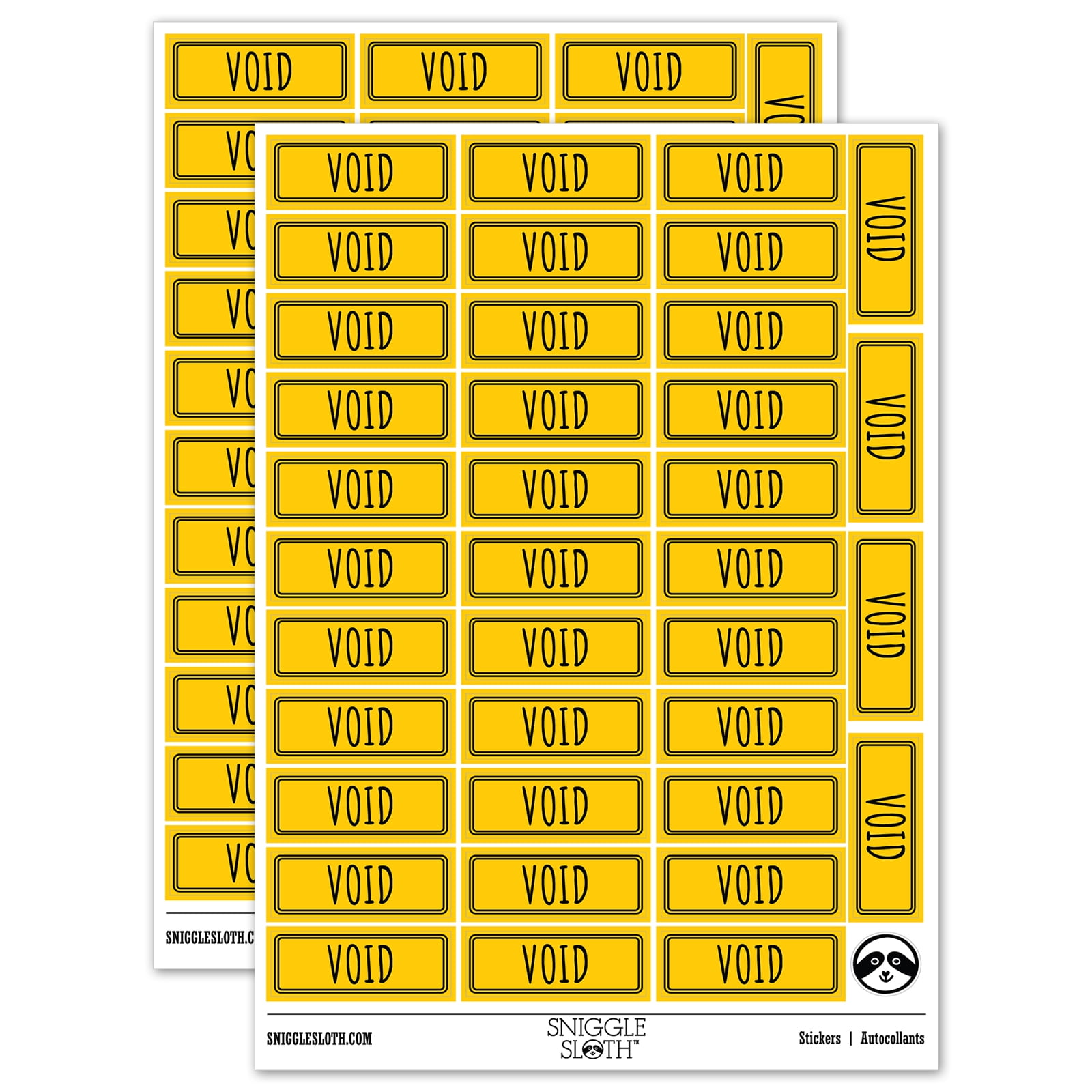 Void Double Line Border Sticker Set - Yellow - Matte Finish - 1.5 ...