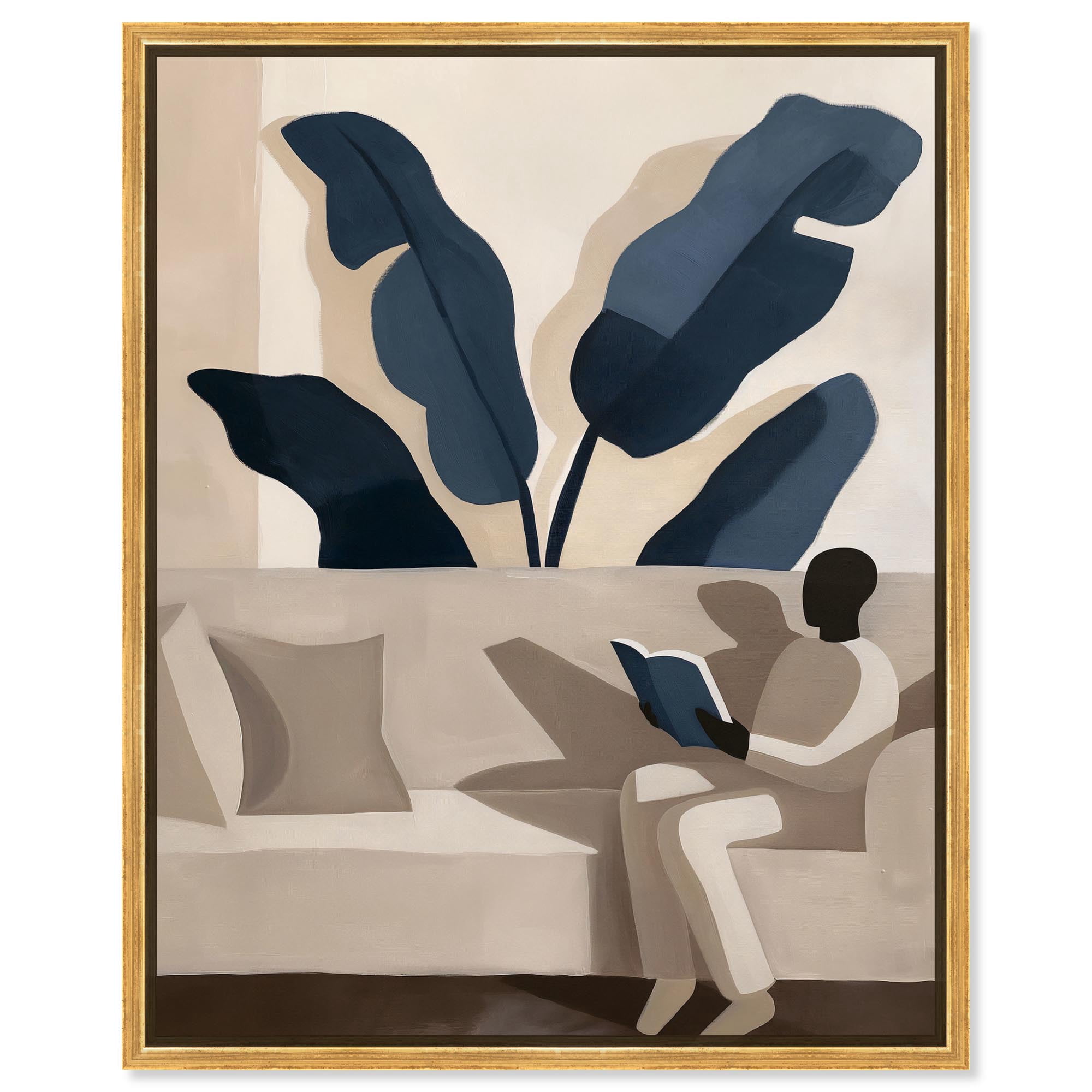 Void Reader II Canvas Modern Boho Art by Art Remedy, Gold Frame, 24 x ...
