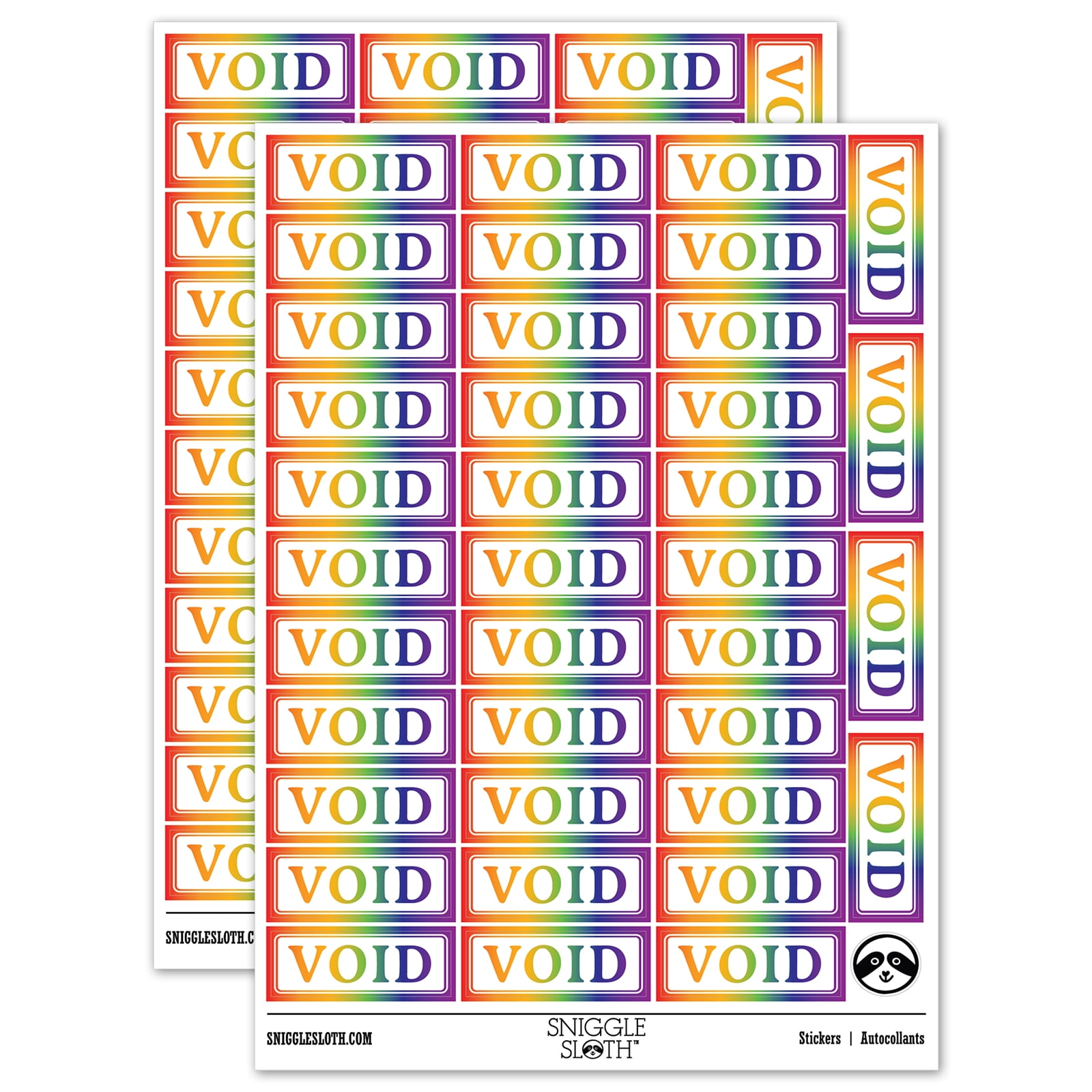 Void for Bookkeeping Sticker Set - Rainbow - Gloss Finish - 1.5" Small ...