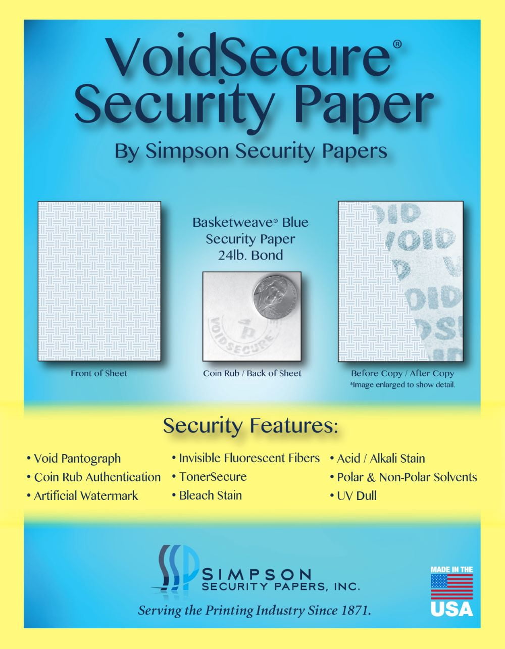 VoidSecure Basketweave Blue Security Paper 11 x 17, 500 Sheets by ...