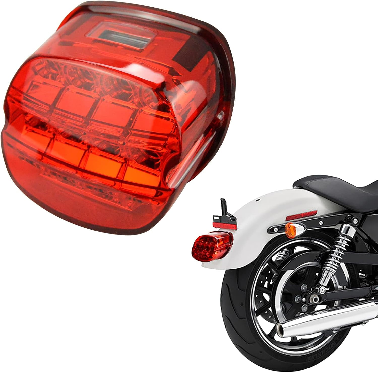 Voilamart Rear Tail Lights Red LED Compatible with Har-ley Touring Dyna ...
