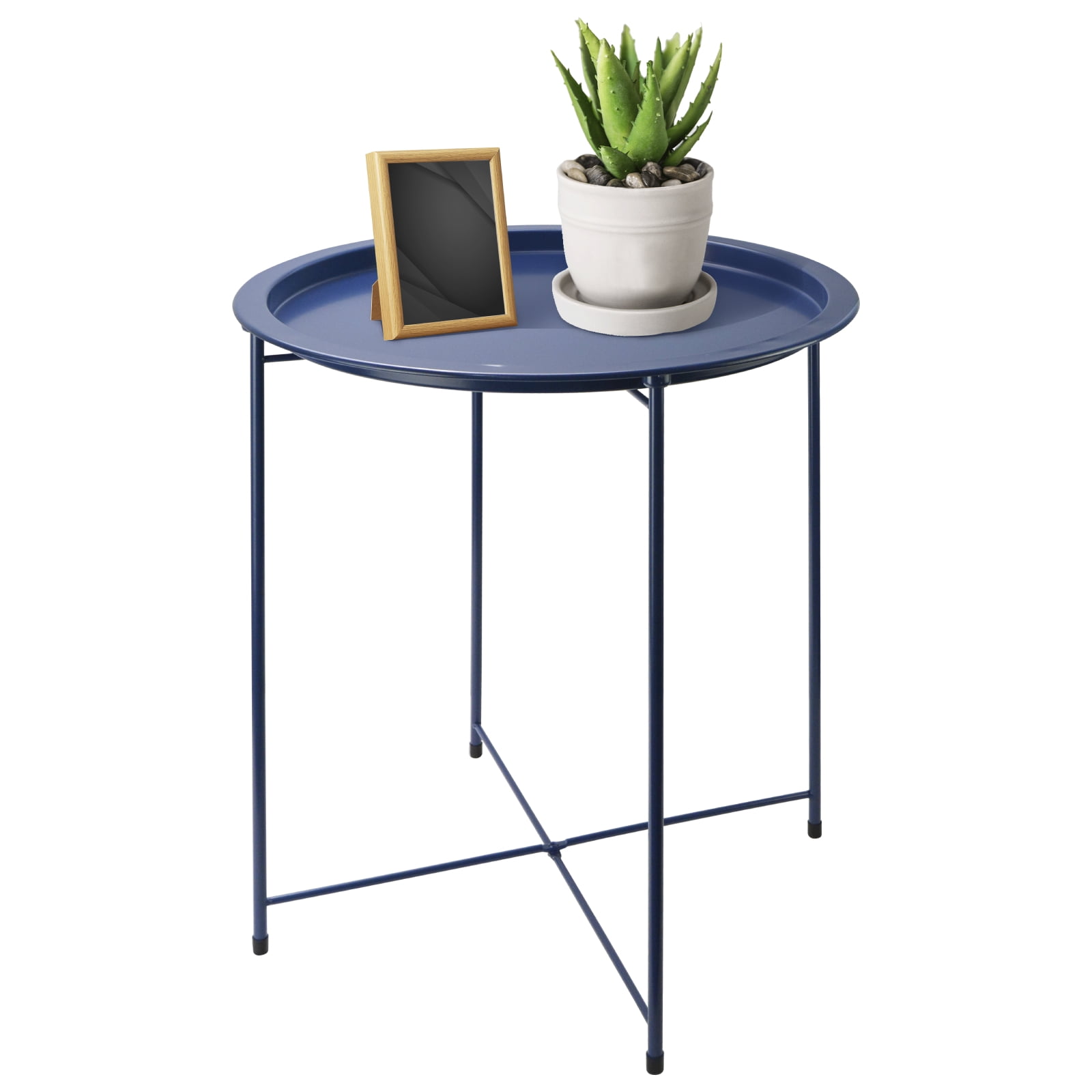Voilamart Foldable Round End Table, Accent Side Table for Indoor ...