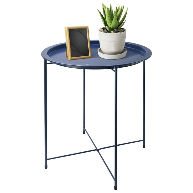 Voilamart Foldable Round End Table, Accent Side Table for Indoor ...