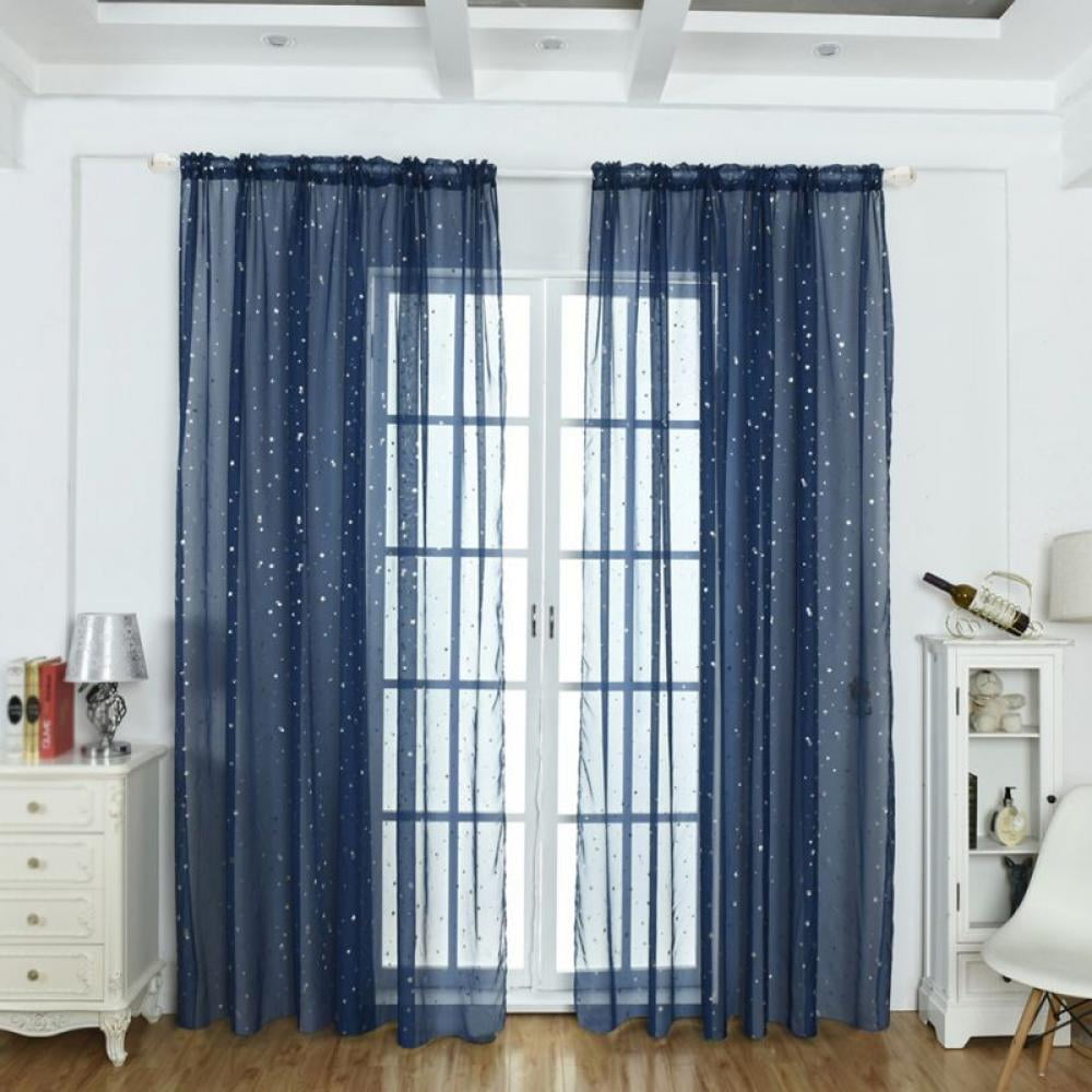 Voile Curtain French Window Pastoral Style Sunscreen and UV Proof Voile ...