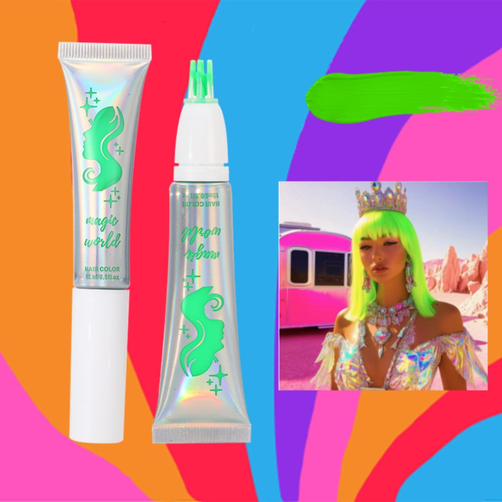 Vokbdy Under $5 Disposable Color Fluorescent Hair Dye 04# Fluorescent ...