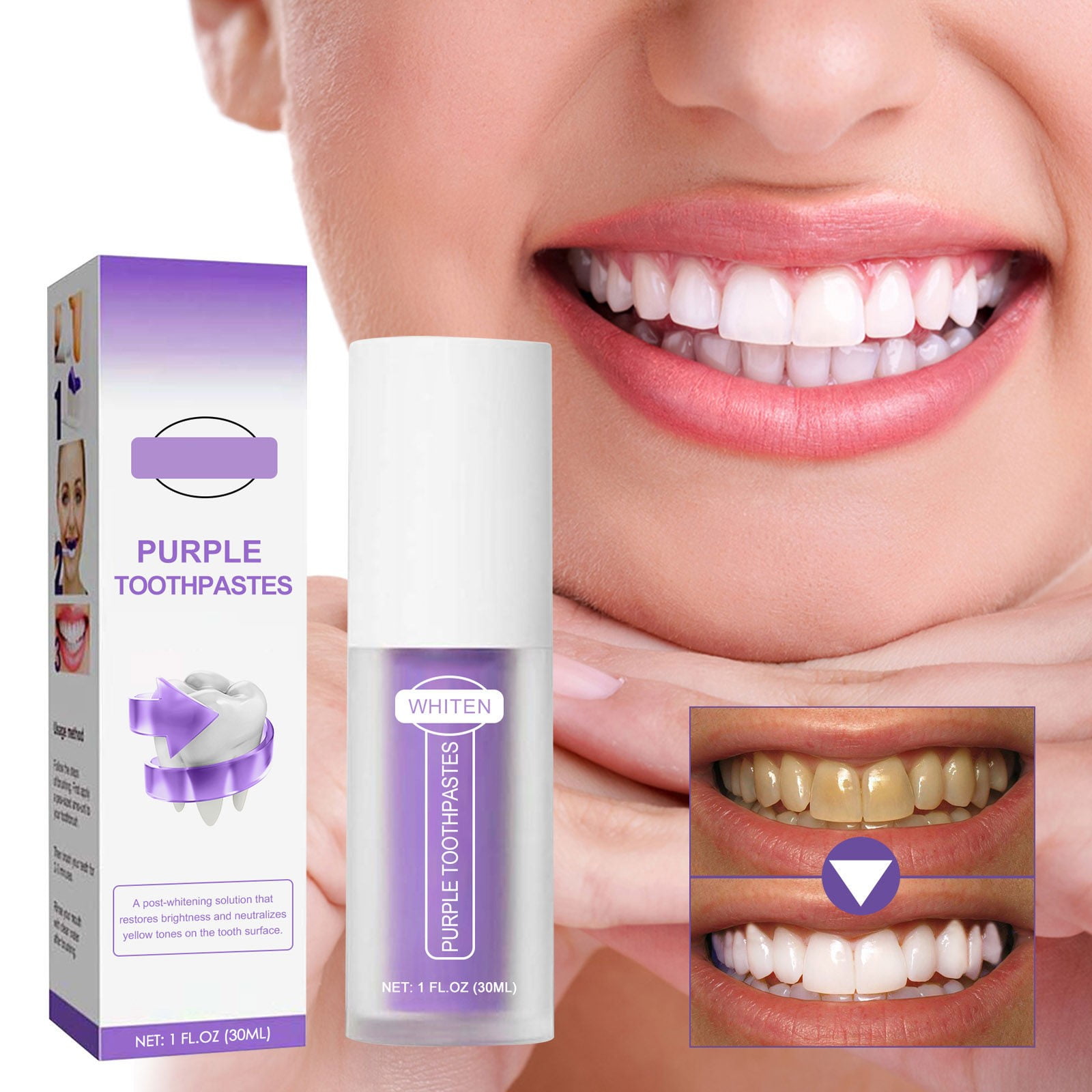 Vokbdy Under $5 Purple Toothpaste, Foam Tooth Cleaning Toothpaste ...