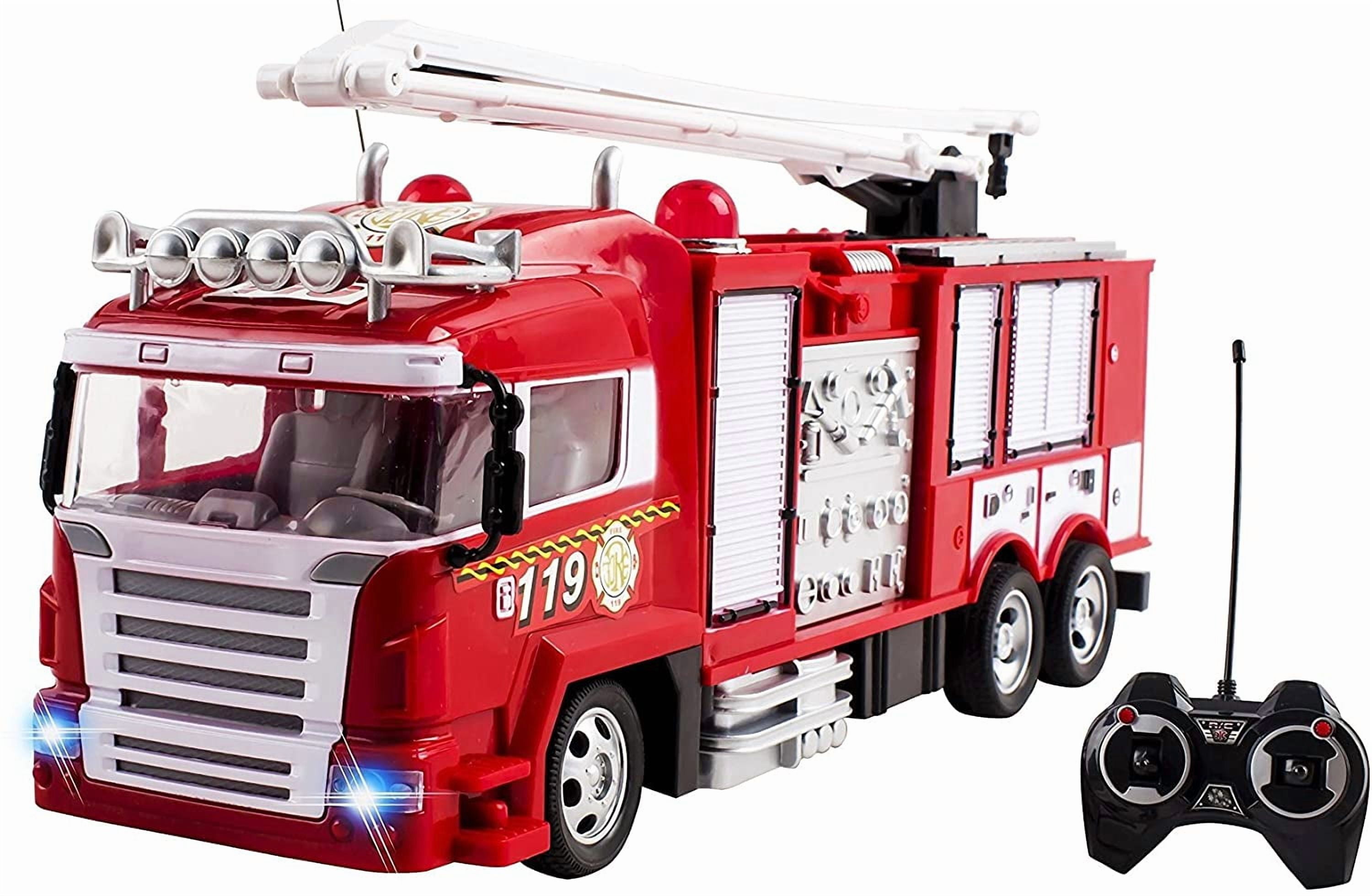 RC Remote Controller Fire Truck Toy with Music, Flashing Lights ...