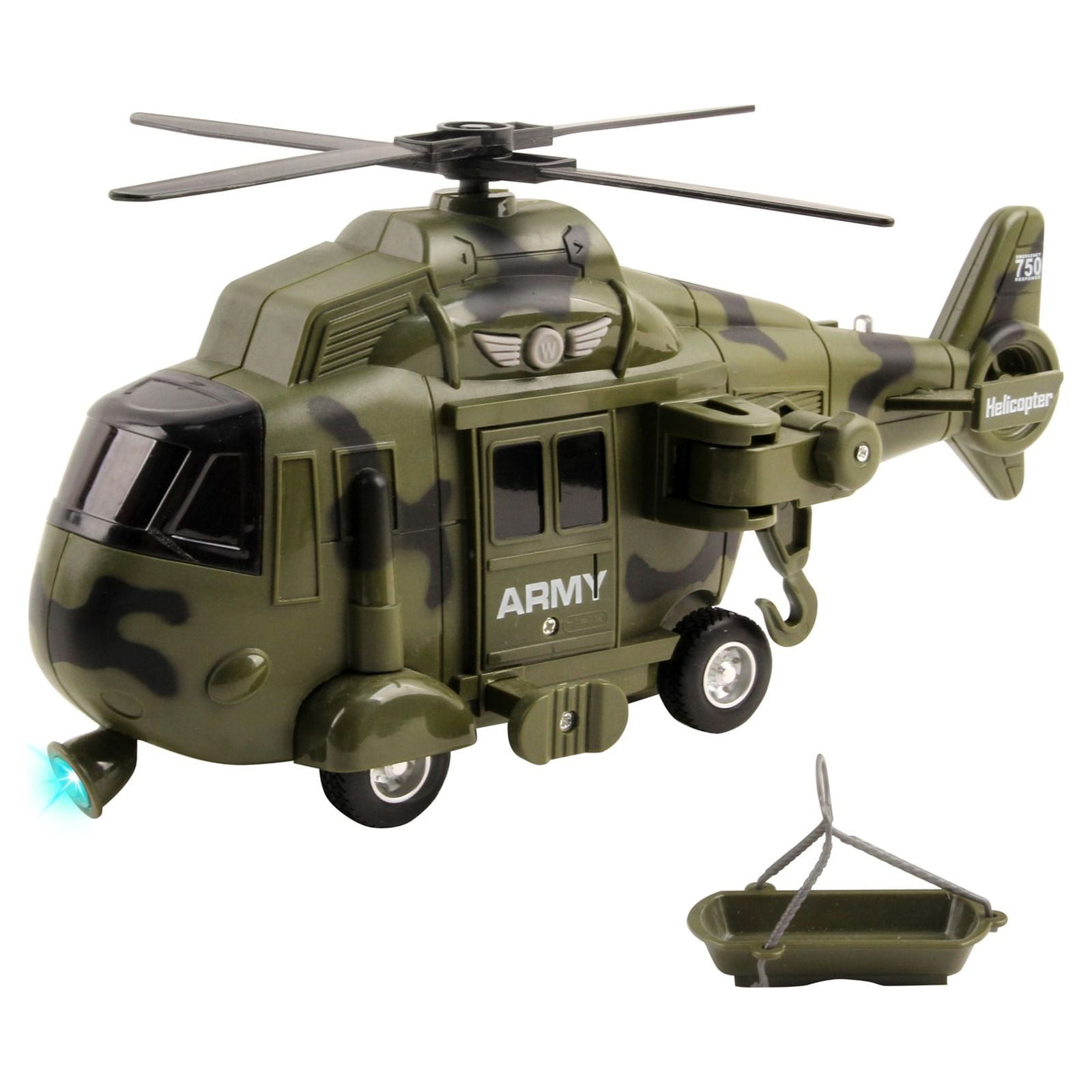 Vokodo Military Helicopter Toy with Lights, Sounds, Push and Go ...