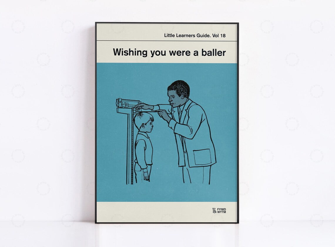 Vol 18. Wishing You Were A Baller - Poster, Retro Book Cover, Vintage ...