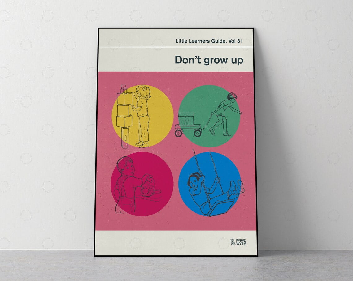 Vol 31. Don'T Grow Up - Poster, Retro Book Cover, Vintage Print, Modern ...
