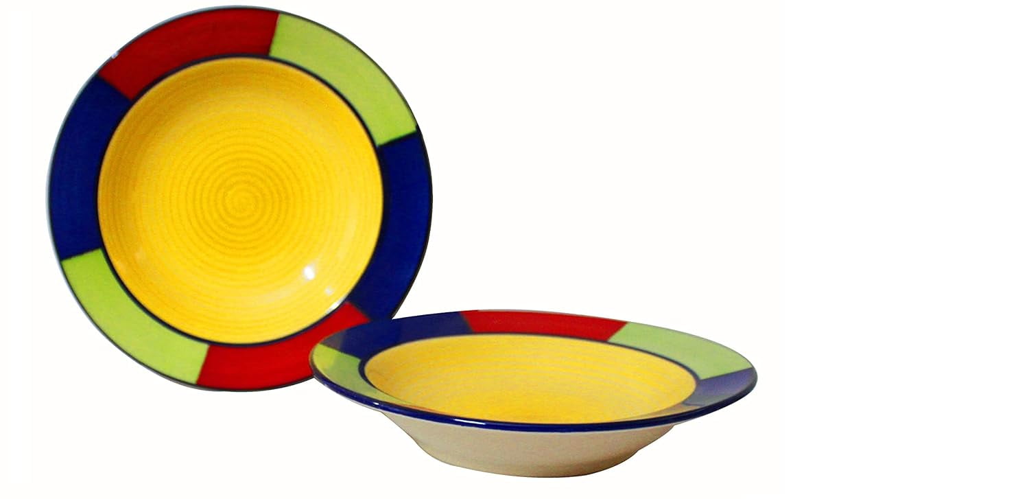 VolCraft Ceramic HandPainted Deep Pasta Plate Soup Plate Snack Plate ...