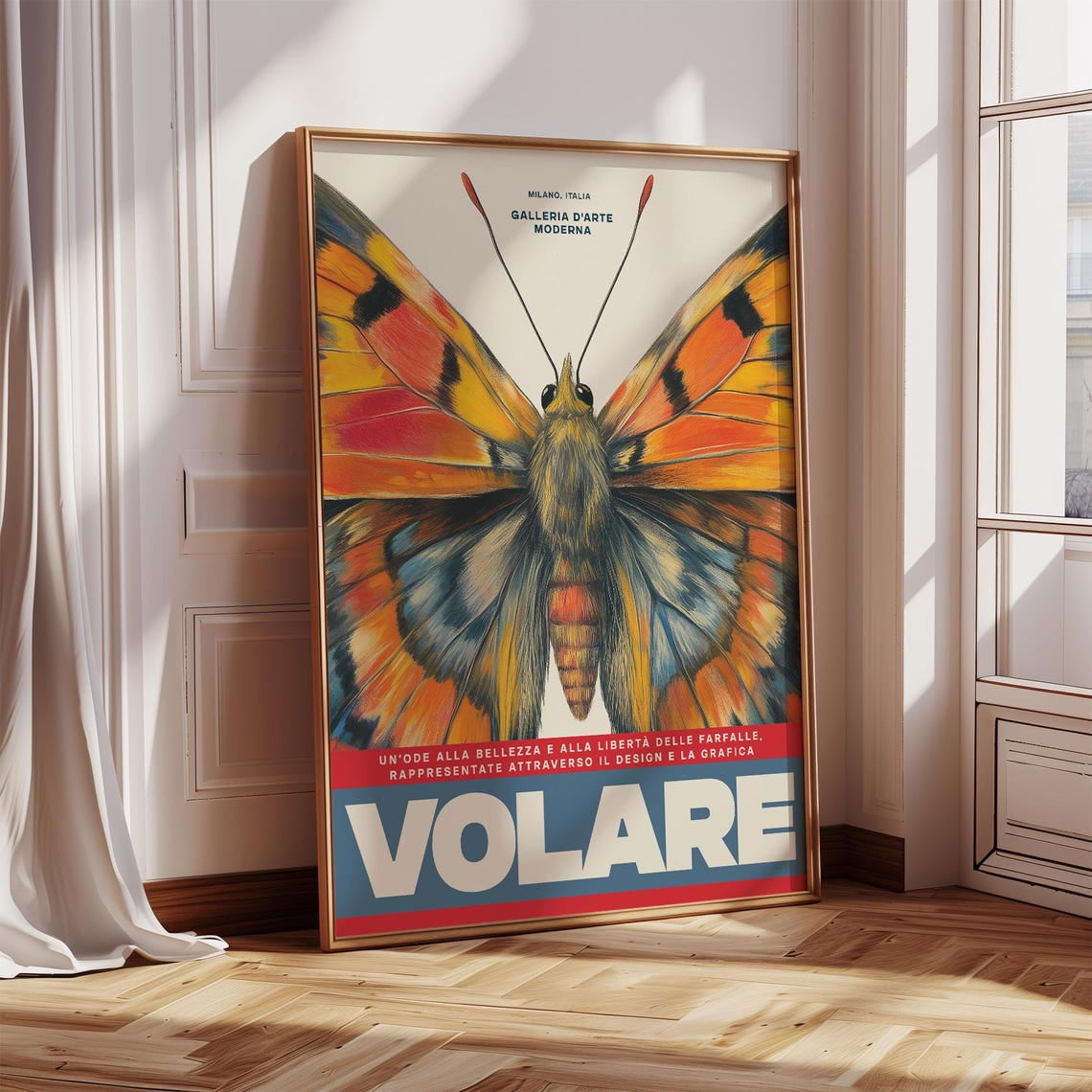 Volare Butterfly Wall Art Italian Exhibition Poster Retro Modern Decor ...